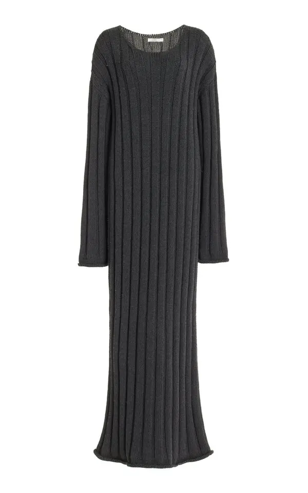 THE ROW Danielas Ribbed Wool-blend Maxi Dress