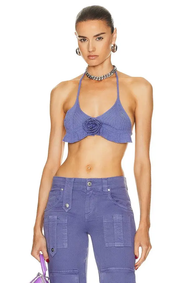 Blumarine Bra Top In Blue - Jasmine