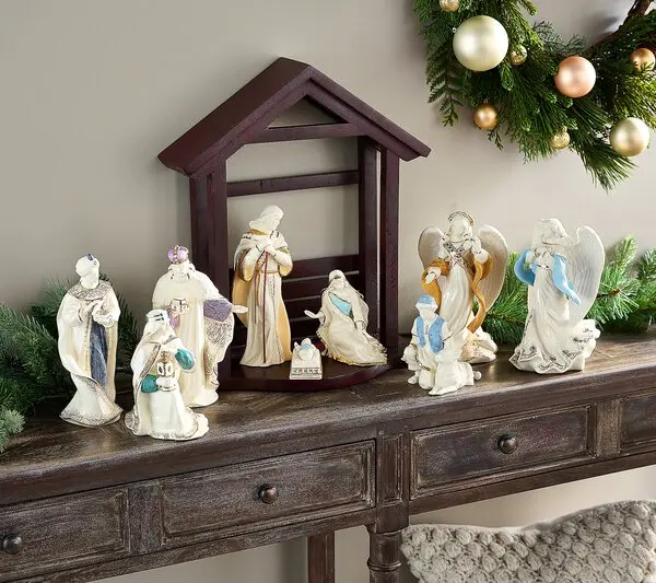 LENOX 10-piece 24k First Blessings Nativity Set - One-color