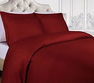 SUPERIOR 400tc Egyptian Cotton Stripe Duvet Cov Ers, Full/quee - One-color