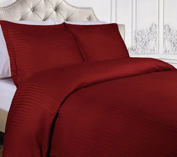 SUPERIOR 400-tc Egyptian Cotton Striped Duvet C Over Set, Twin - One-color