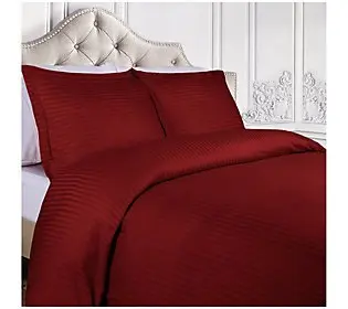 SUPERIOR 300-tc Egyptian Cotton Striped Duvet C Over Set, Twin - One-color