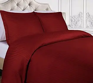 SUPERIOR 300tc Egyptian Cotton Stripe Duvet Cov Rs, Full/queen - One-color