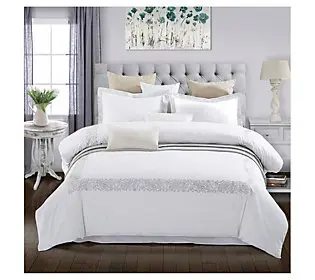 SUPERIOR Moonlawn Cotton Duvet Cover Set, Full/ Queen - One-color