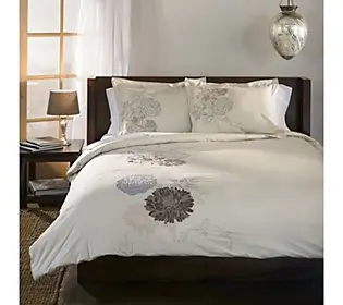 SUPERIOR 3-piece Cotton Embroidered Duvet Cover,king/cal.king - One-color