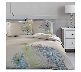 SUPERIOR 3-piece Peacock Cotton Duvet Cover Set, Full/queen - One-color