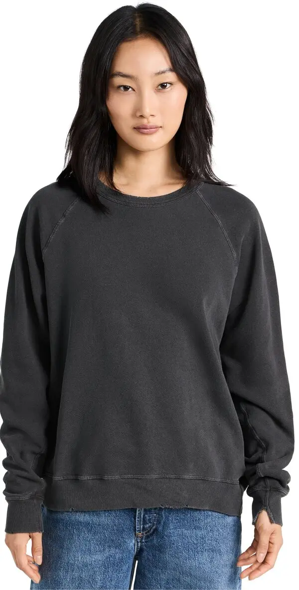 The Great. The College Sweatshirt - Washed Black