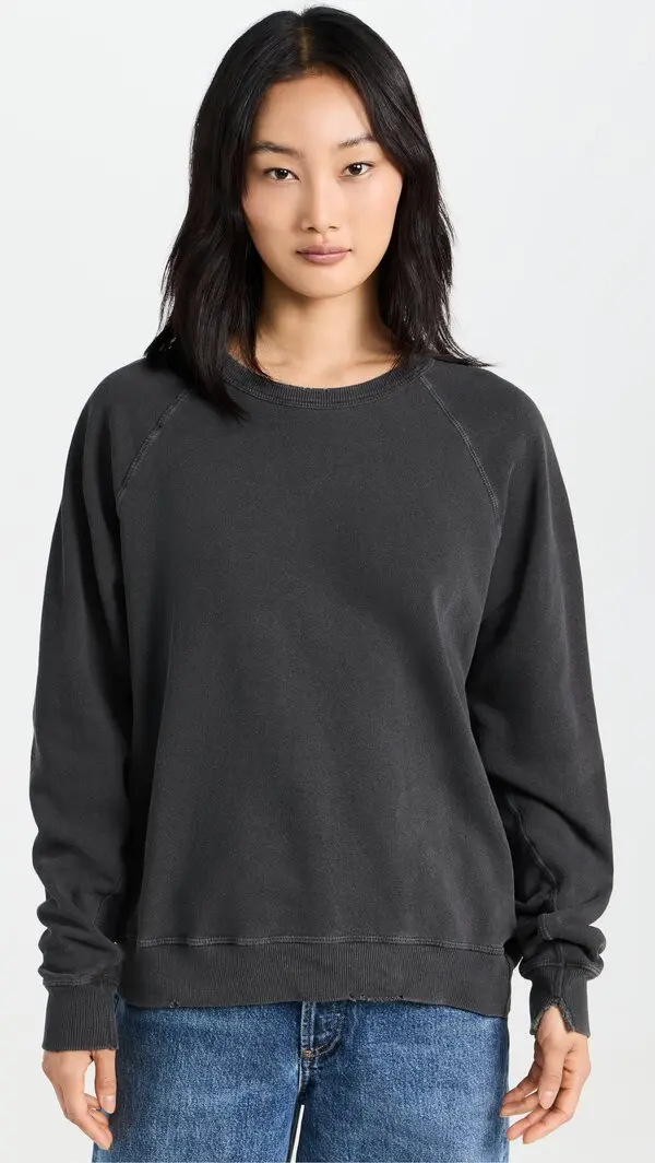 The Great. The College Sweatshirt - Washed Black