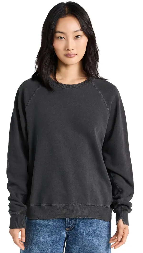 The Great. The College Sweatshirt - Washed Black