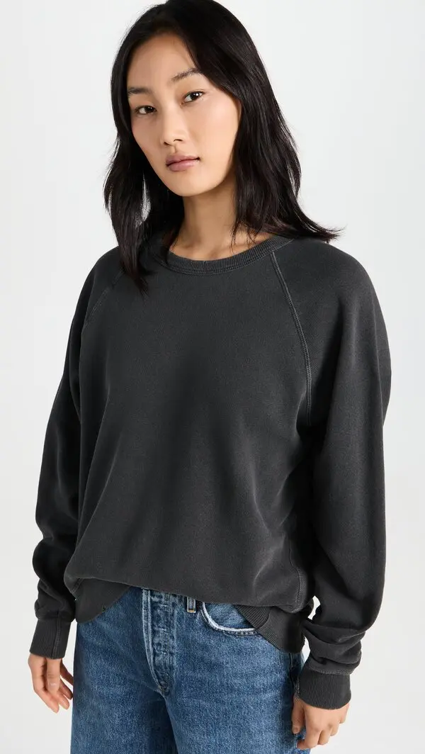 The Great. The College Sweatshirt - Washed Black