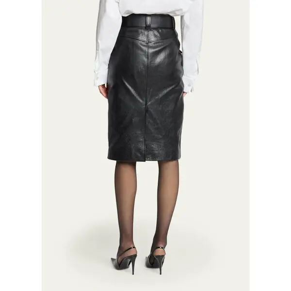Saint Laurent Leather Pencil Skirt