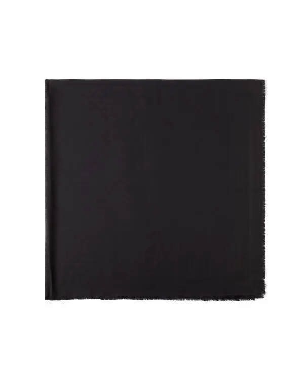Prada Symbole Silk And Wool Jacquard Shawl - Black
