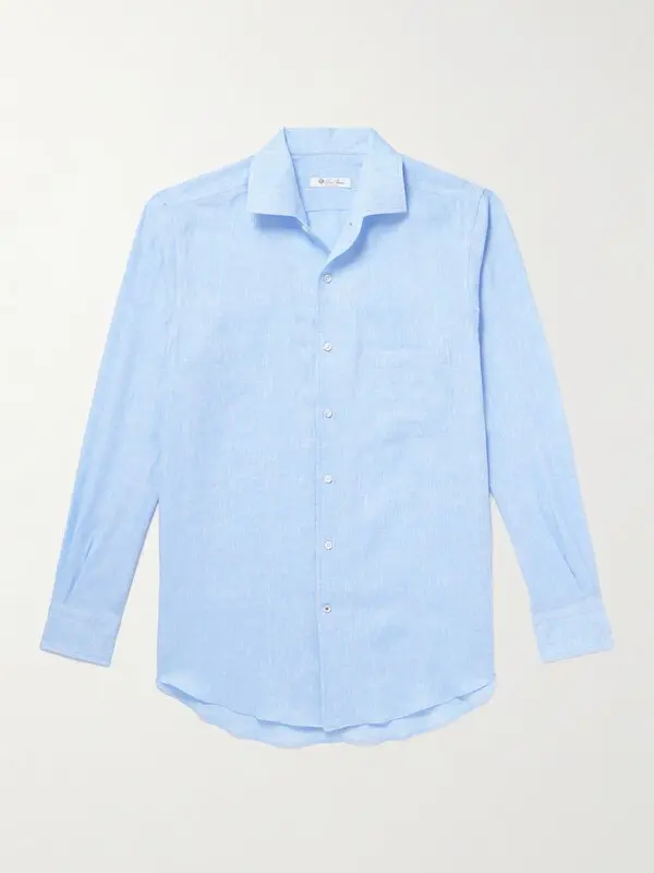 Loro Piana André Arizona Linen Shirt - Blue