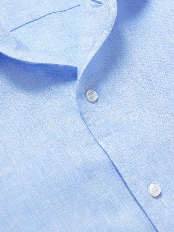 Loro Piana André Arizona Linen Shirt - Blue