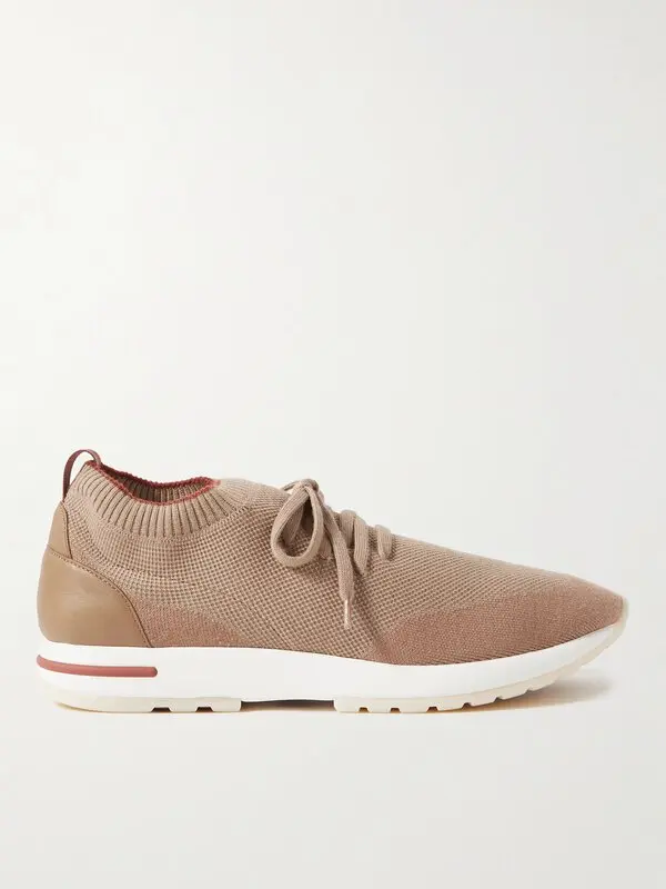 Loro Piana 360 Flexy Leather-trimmed Wish® Wool Sneakers - Neutrals