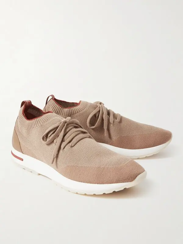 Loro Piana 360 Flexy Leather-trimmed Wish® Wool Sneakers - Neutrals