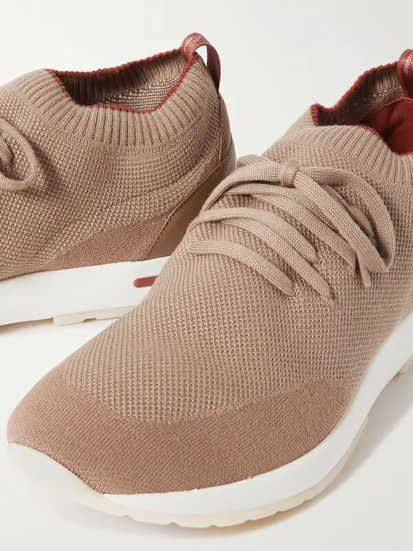 Loro Piana 360 Flexy Leather-trimmed Wish® Wool Sneakers - Neutrals