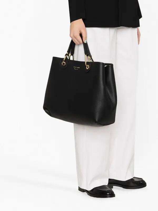 Emporio Armani Debossed-logo Tote - Black