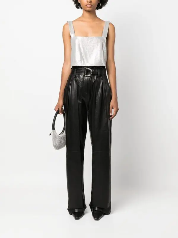 IRO PARIS Adica Straight-leg Leather Trousers