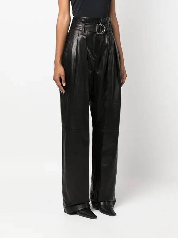 IRO PARIS Adica Straight-leg Leather Trousers