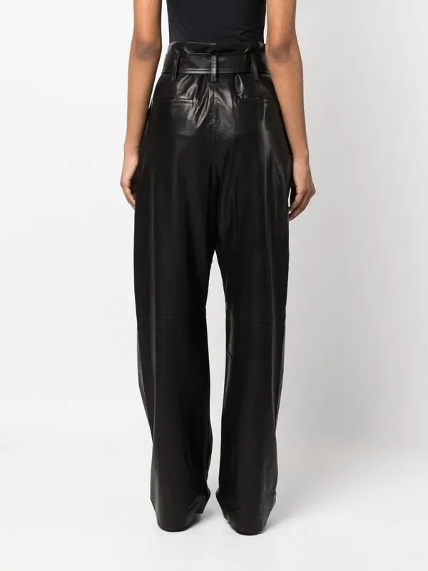 IRO PARIS Adica Straight-leg Leather Trousers