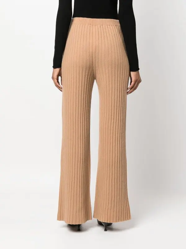TWINSET Logo-patch Ribbed-knit Trousers