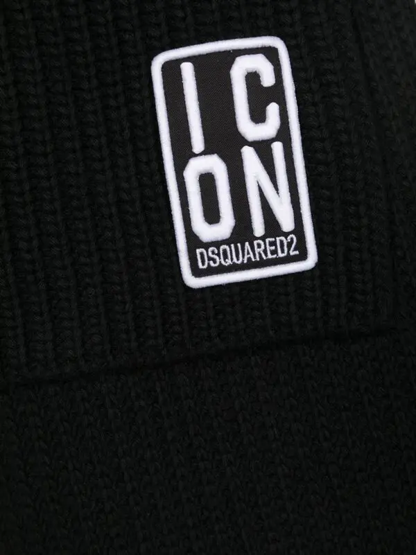 Dsquared2 Logo-patch Knitted Scarf