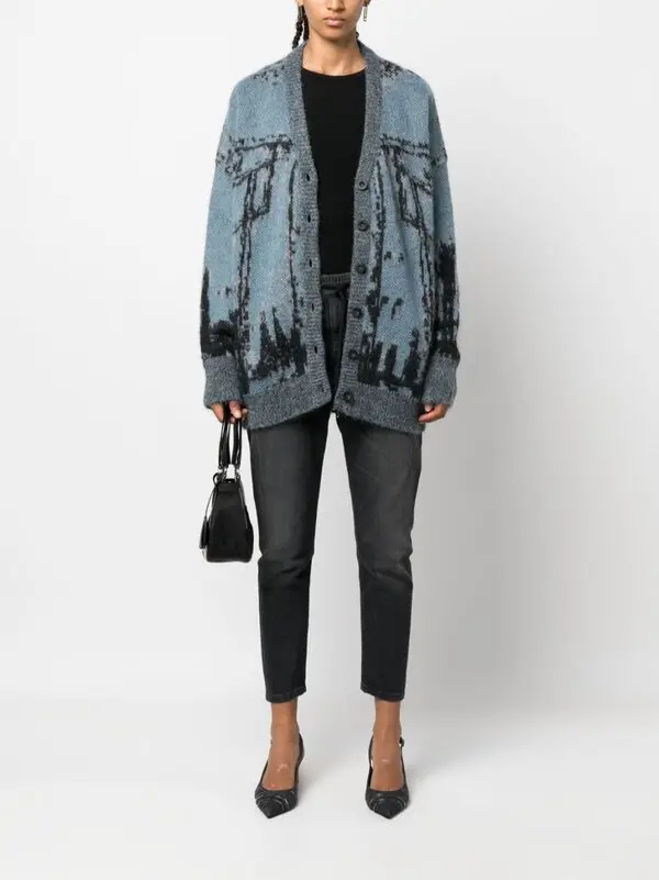 DIESEL® M-rodi Patterned Intarsia-knit Cardigan