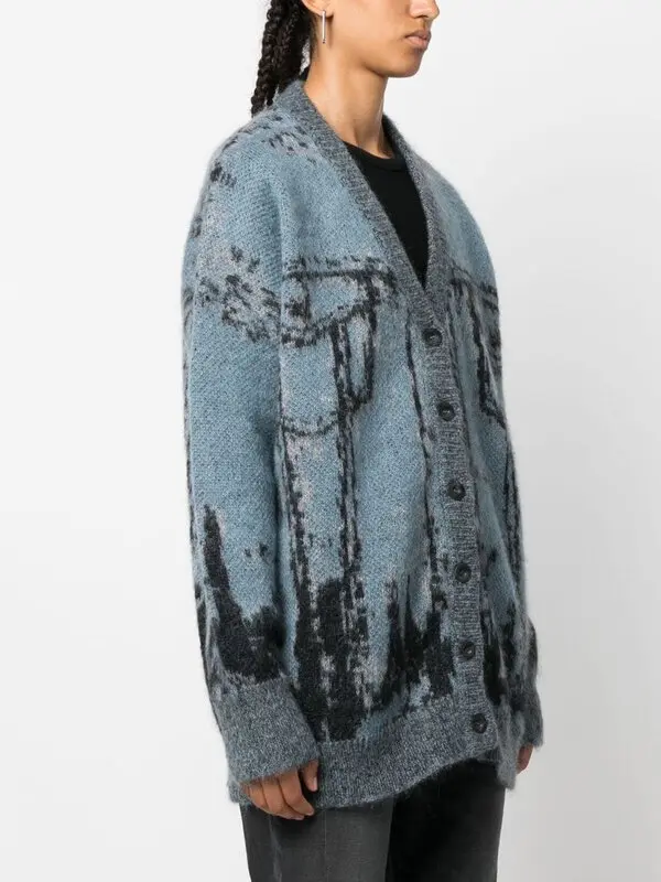 DIESEL® M-rodi Patterned Intarsia-knit Cardigan