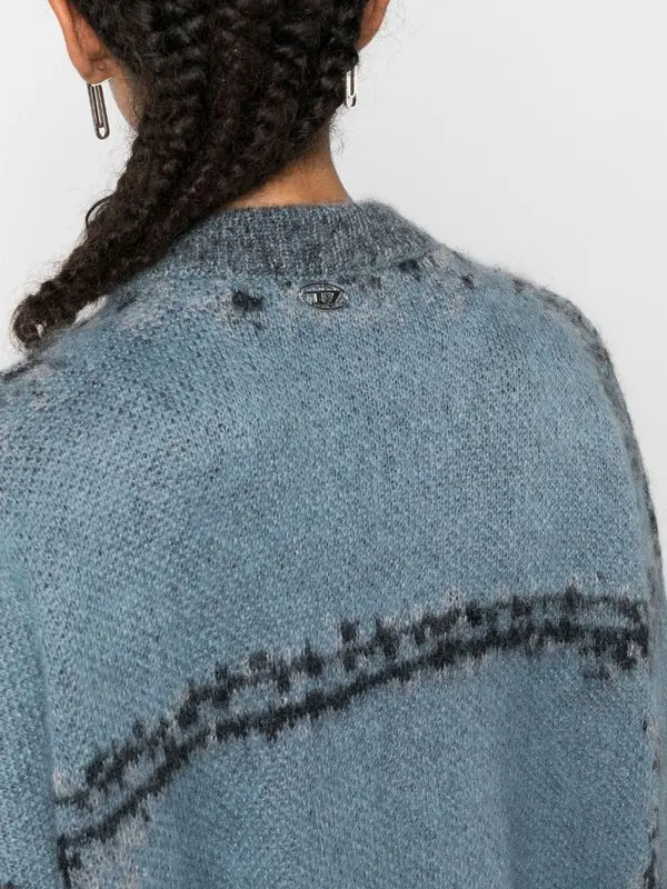 DIESEL® M-rodi Patterned Intarsia-knit Cardigan