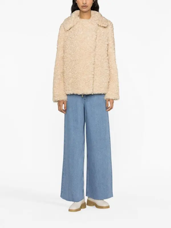 Stella McCartney Teddy Faux-fur Oversized Coat - Neutrals