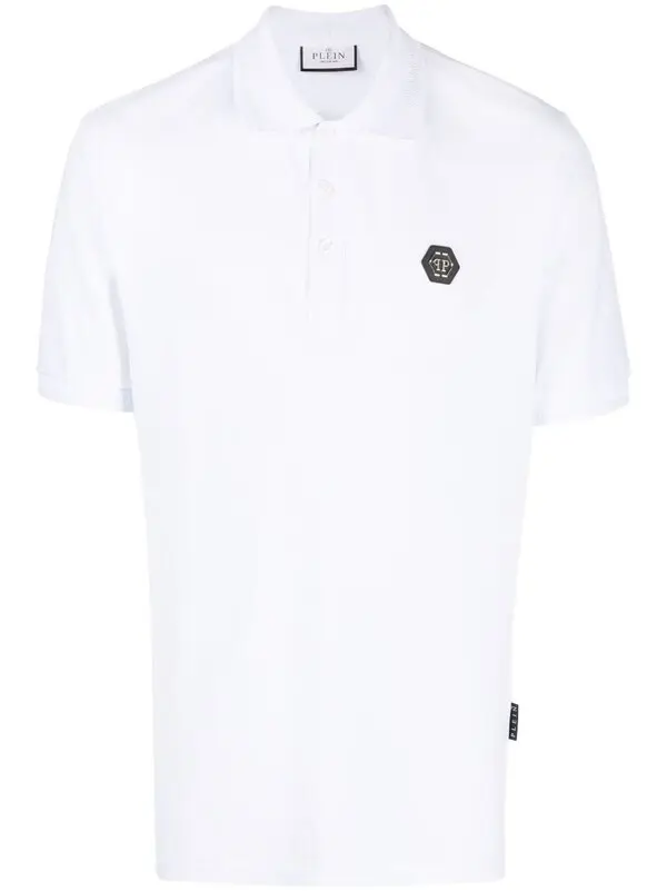 Philipp Plein Logo-patch Short-sleeve Polo Shirt - White