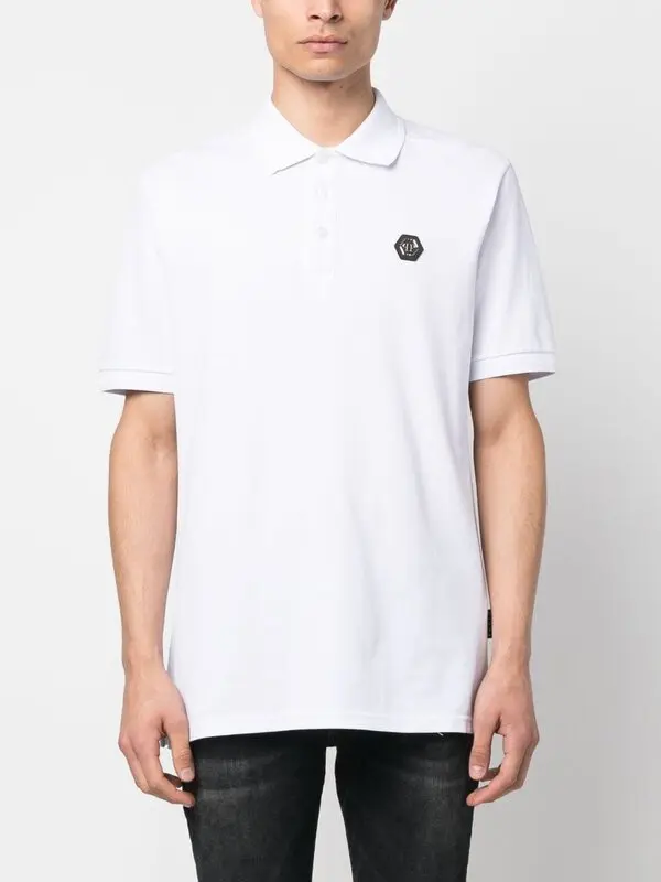 Philipp Plein Logo-patch Short-sleeve Polo Shirt - White