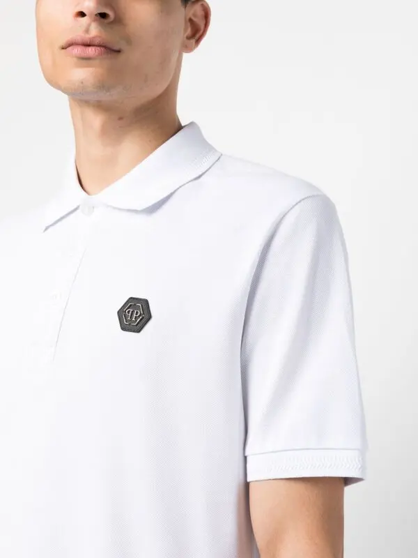 Philipp Plein Logo-patch Short-sleeve Polo Shirt - White