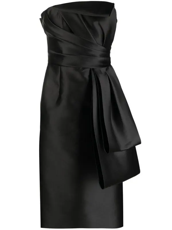 Alberta Ferretti Mikado Bow-detail Midi Dress