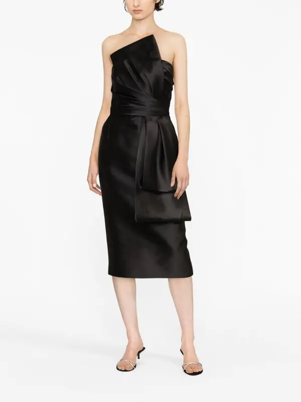 Alberta Ferretti Mikado Bow-detail Midi Dress