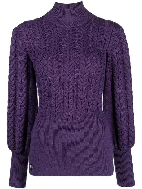 Philipp Plein Long-sleeve Knitted Wool Jumper - Purple