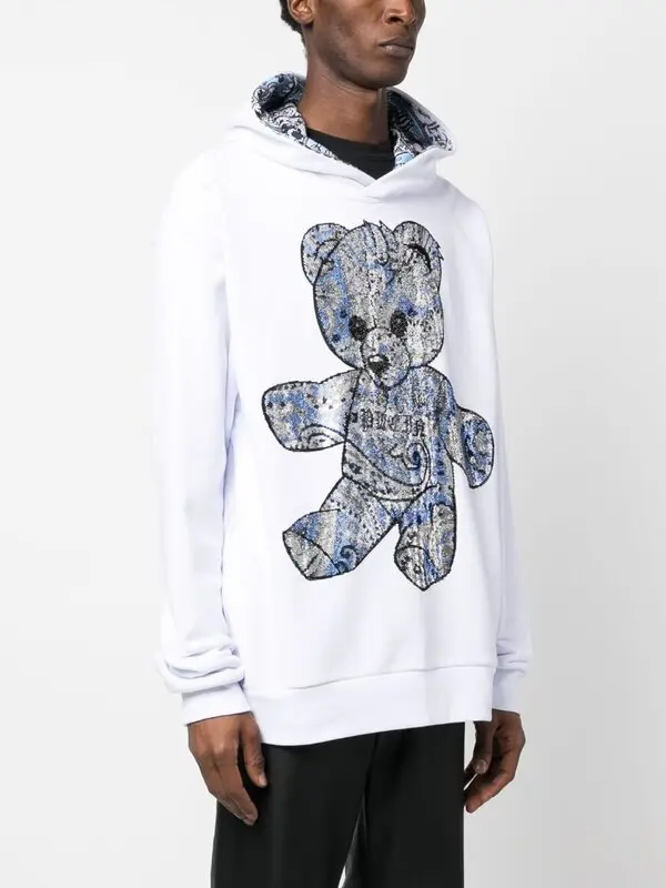 Philipp Plein Rhinestone Teddy-bear Print Hoodie