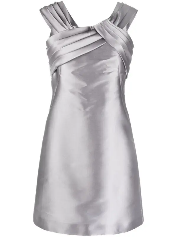 Alberta Ferretti Pleated Mikado Mini Dress