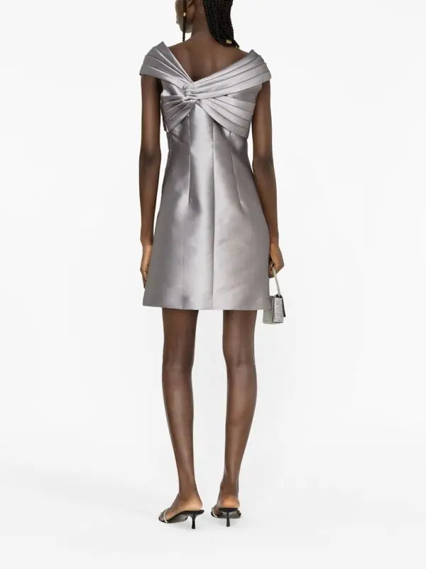 Alberta Ferretti Pleated Mikado Mini Dress