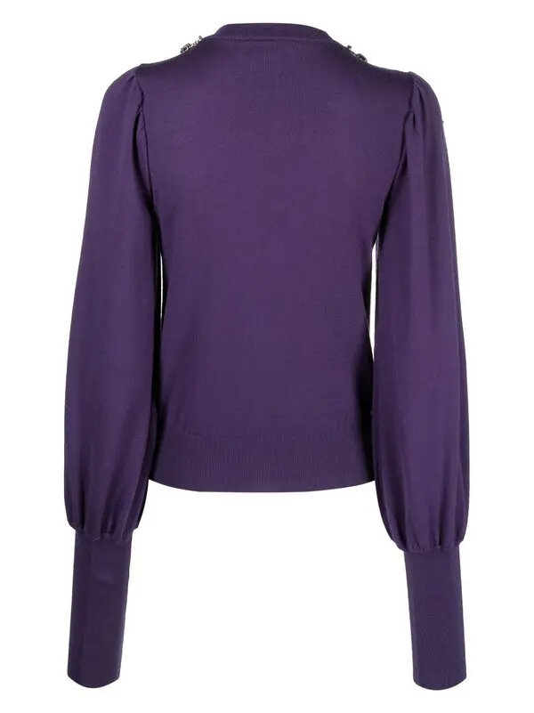 Philipp Plein Crystal-embellished Wool Jumper - Purple