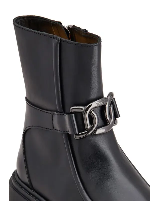 TOD'S Logo-engraved Zipped Leather Boots