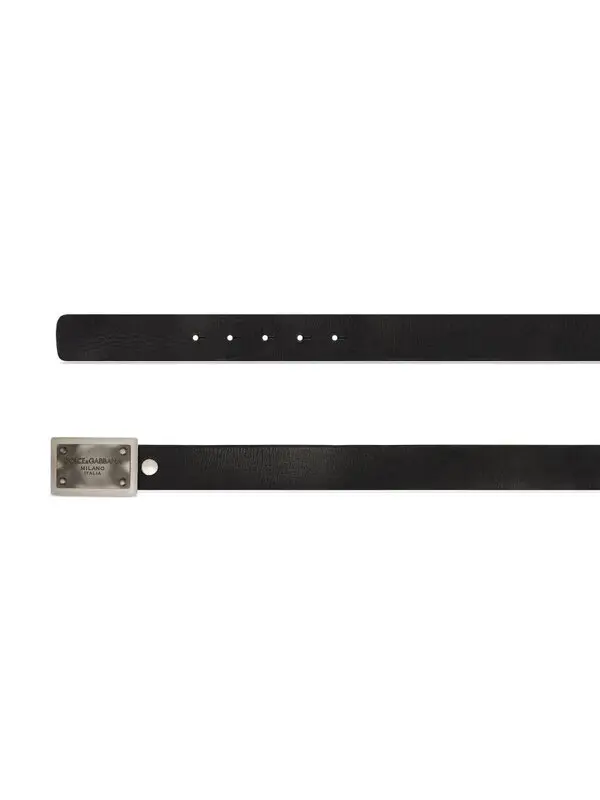Dolce & Gabbana Logo-buckle Leather Belt - Black