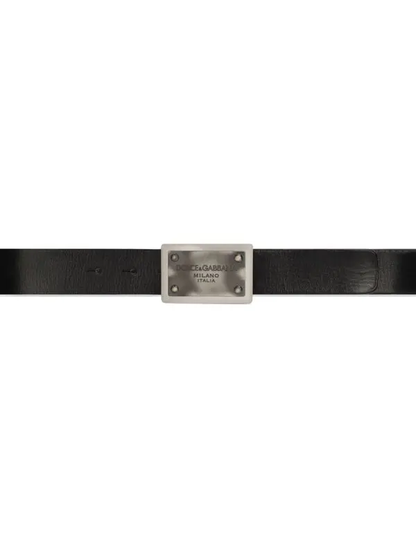 Dolce & Gabbana Logo-buckle Leather Belt - Black