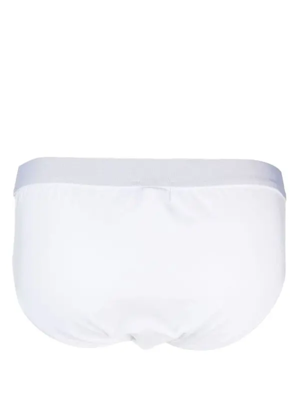 Dolce & Gabbana Logo-waistband Stretch-cotton Briefs - White