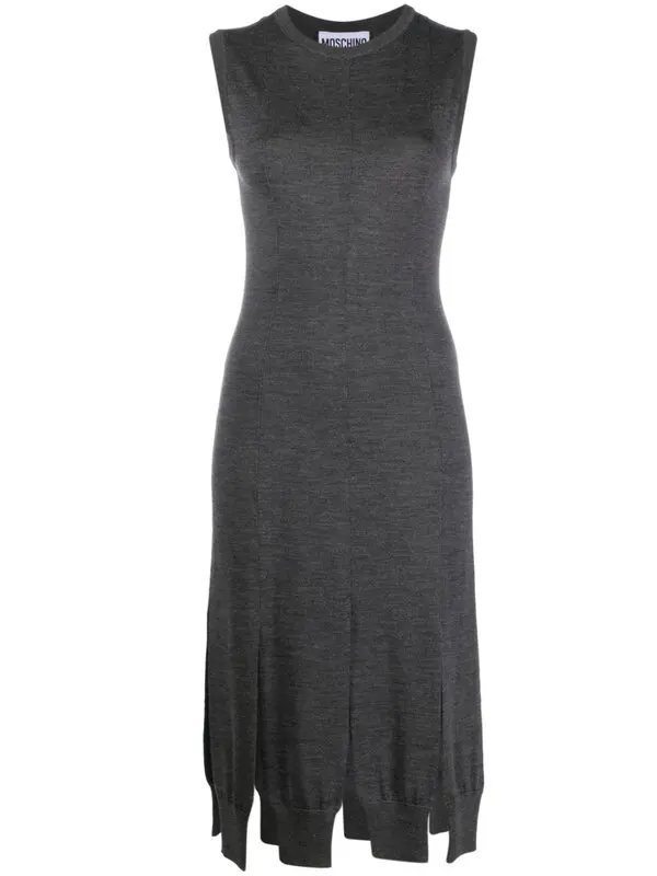 Moschino Sleeve-hem Detail Knitted Dress - Grey