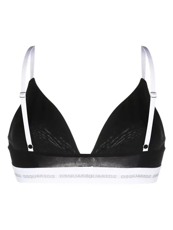 Dsquared2 Leaf-print Logo-waistband Bra
