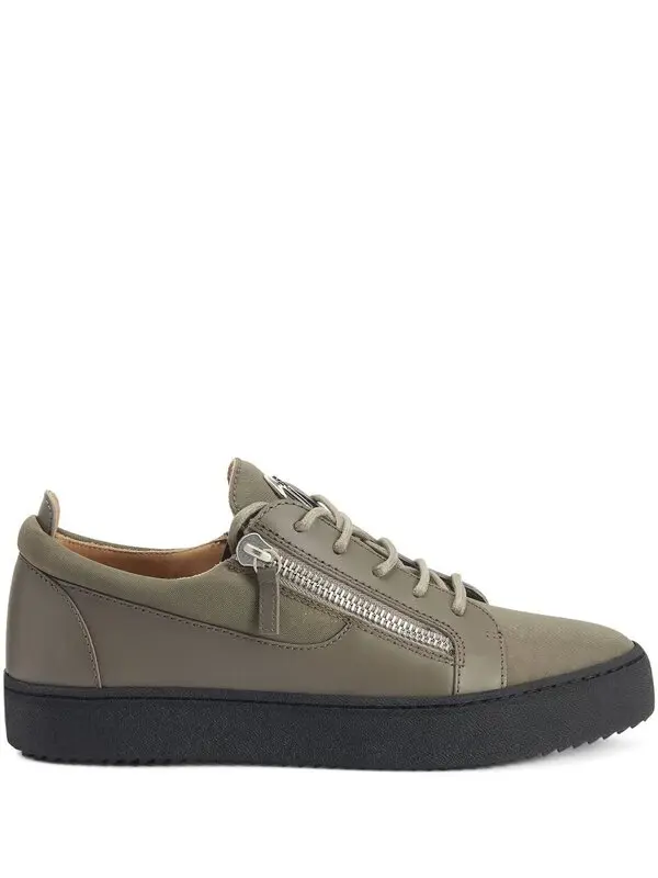 GIUSEPPE ZANOTTI Frankie Double-zip Low-top Sneakers - Green