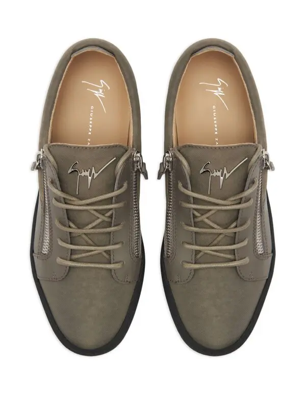 GIUSEPPE ZANOTTI Frankie Double-zip Low-top Sneakers - Green