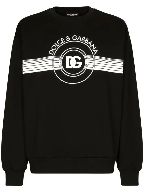 Dolce & Gabbana Logo-print Long-sleeved Cotton Sweatshirt